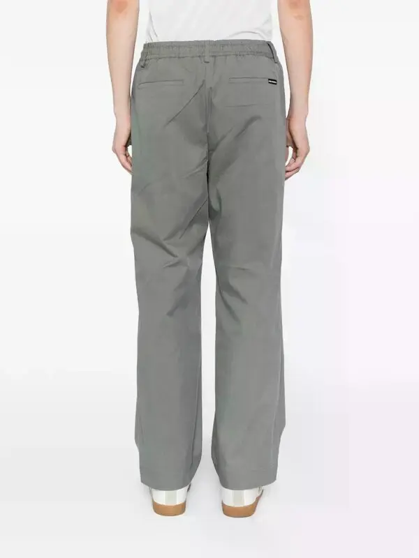 Karl Lagerfeld Logo-plaqued Straight-leg Trousers - Grey