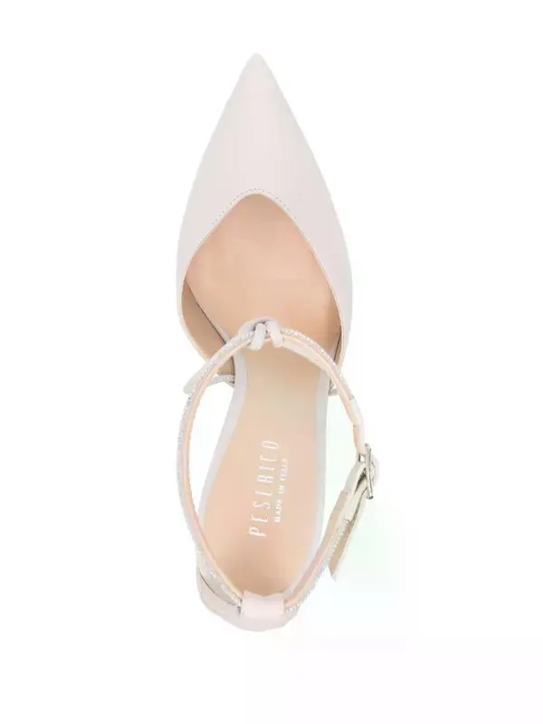 Peserico Rhinestone Embellished Leather Pumps - Neutrals