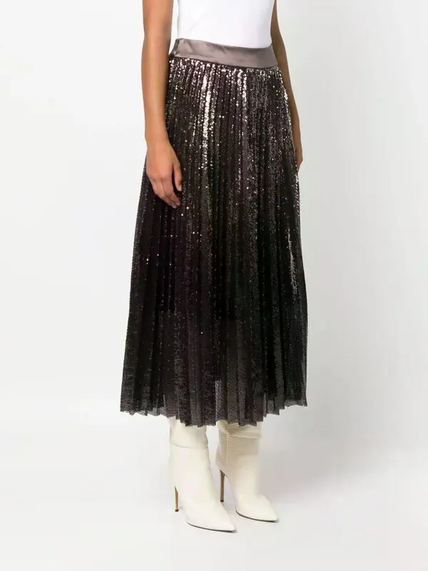 Peserico Pleated Midi Skirt - Brown