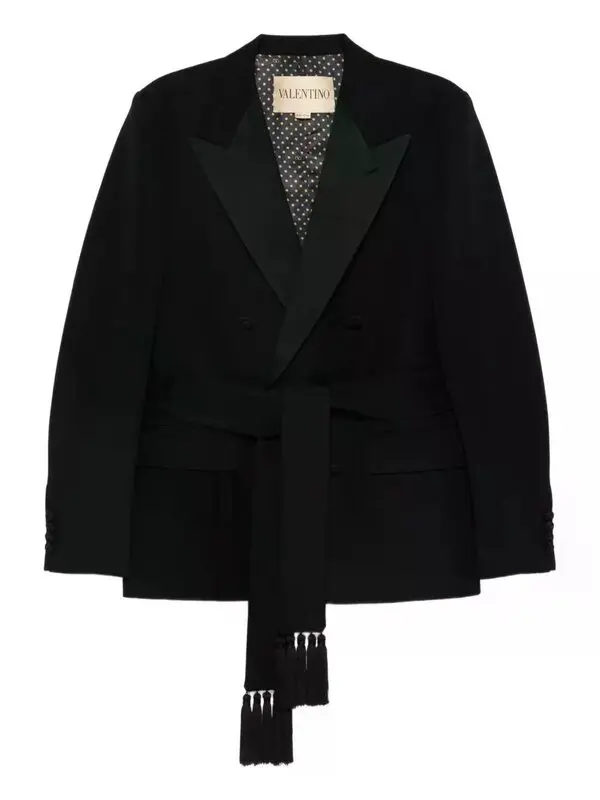 Valentino Garavani Double-breasted Tassel Blazer - Black
