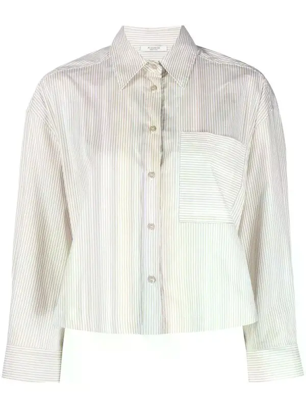 Peserico Long-sleeve Stripe Shirt - Neutrals