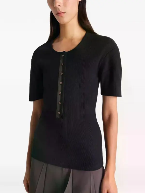LEMAIRE Lemiare Henley Jersey T-shirt - Black
