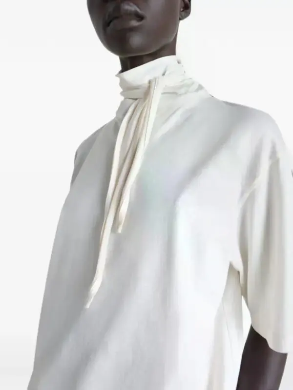 LEMAIRE Lemiaire Roll-neck Jersey T-shirt With Foulard Detail
