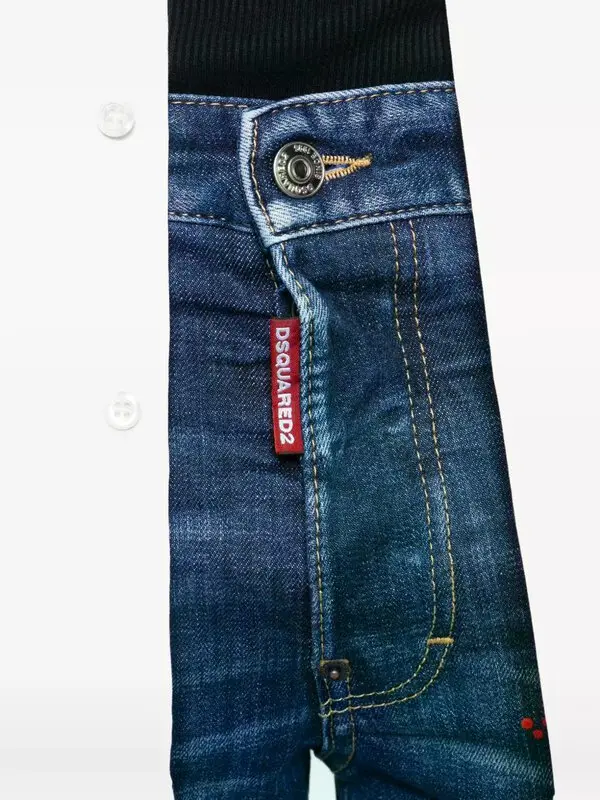 Dsquared2 Skater Distressed Paint Jeans - Blue