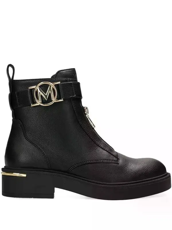 MEXX Buckle Zip Ankle Boots With Gold-tone Hardware