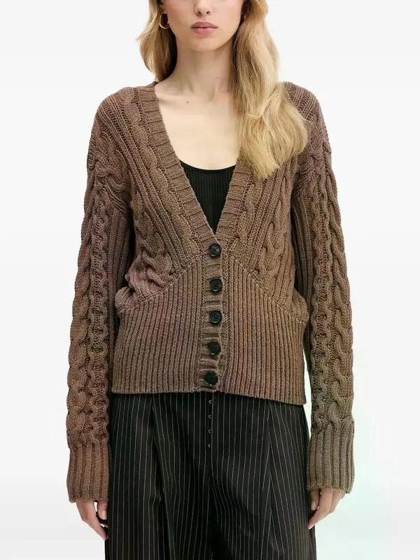 Miss Sixty Button-fastening Cable Knit Cardigan