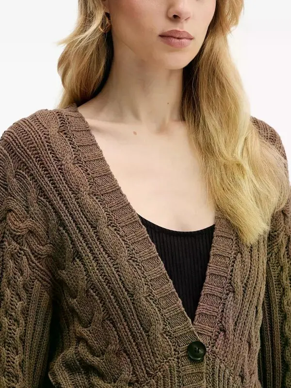 Miss Sixty Button-fastening Cable Knit Cardigan