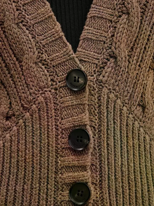 Miss Sixty Button-fastening Cable Knit Cardigan