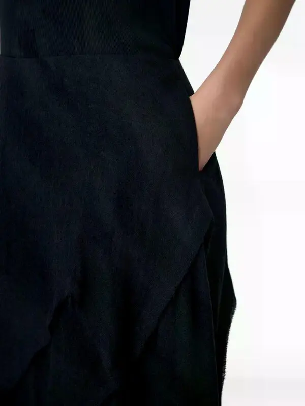 LIMI FEU Gauzed Draped Midi Skirt