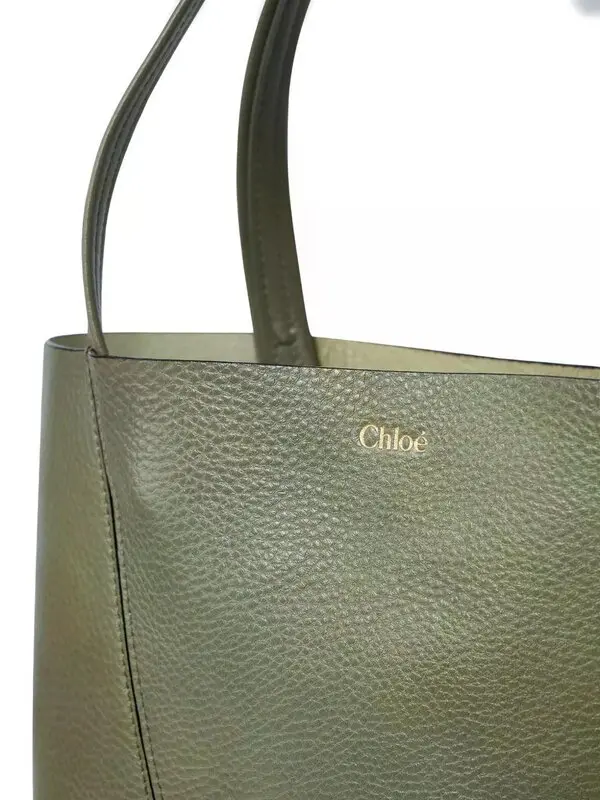 Chloé Spin Pebble-grain Leather Tote Bag - Green