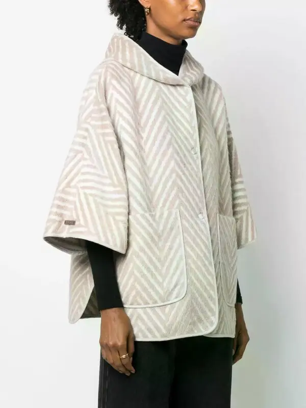 Peserico Herringbone Hooded Cape