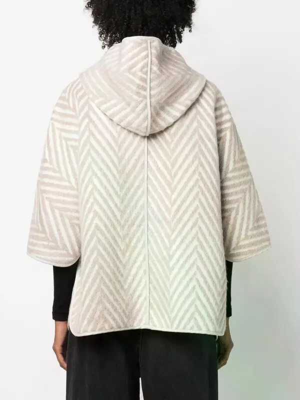 Peserico Herringbone Hooded Cape