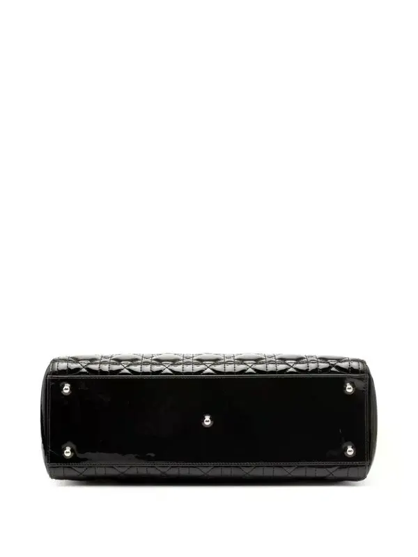 Dior Large Patent Cannage Lady Satchel - Black