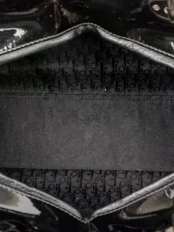Dior Large Patent Cannage Lady Satchel - Black