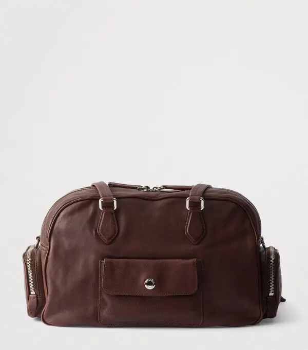 Prada Large Washed Leather Shoulder Bag