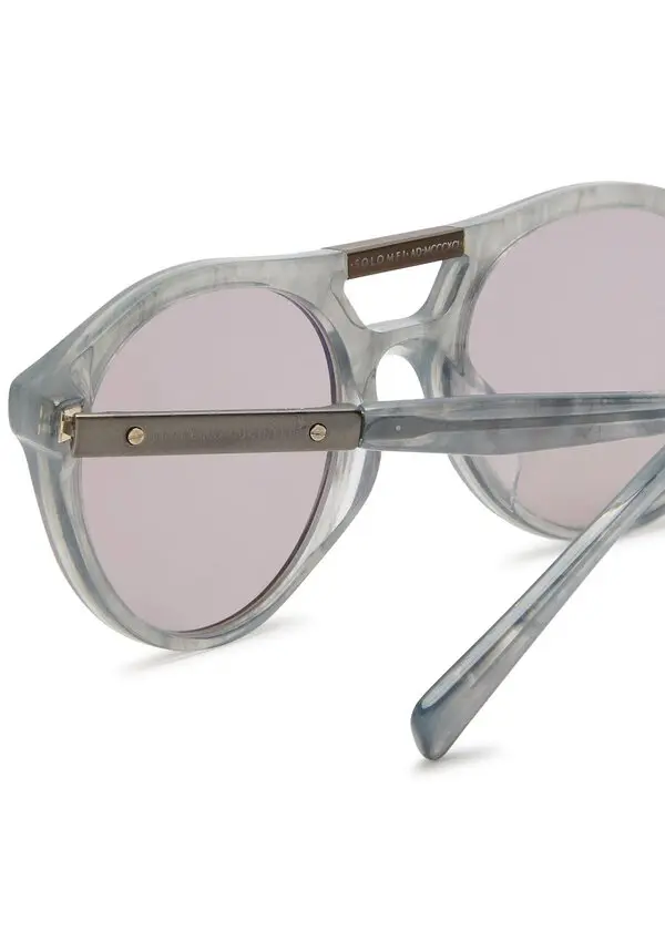 Brunello Cucinelli Acetate Round Frame Sunglasses