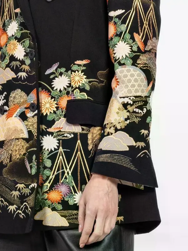 IBRIGU Flared Printed Kimono Blazer