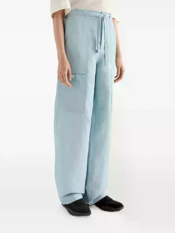 JIL SANDER Drawstring Cargo Linen Trousers