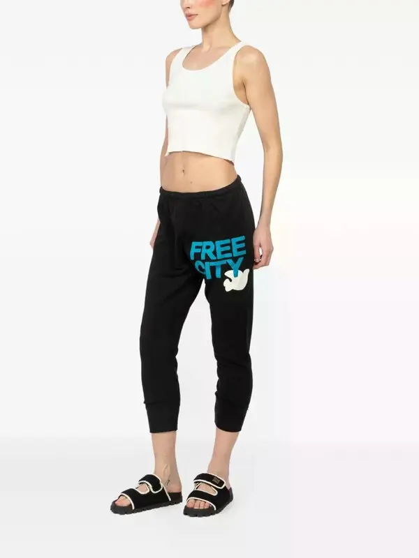 FREECITY Cropped Logo Print Sweatpants