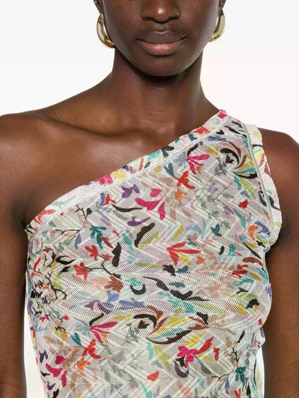 Missoni One-shoulder Floral Cropped Top - White