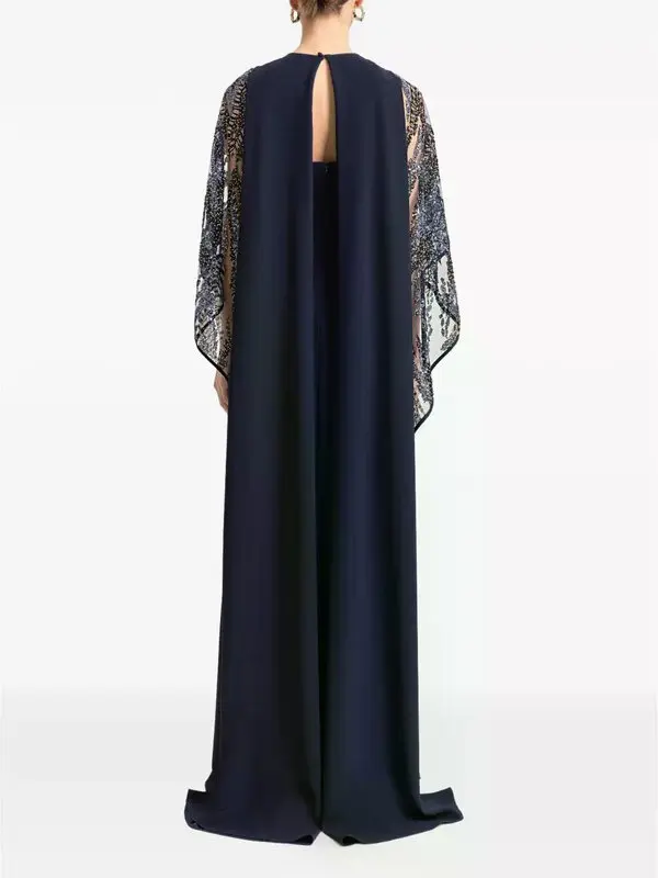 GEMY MAALOUF Embellished Cape Gown