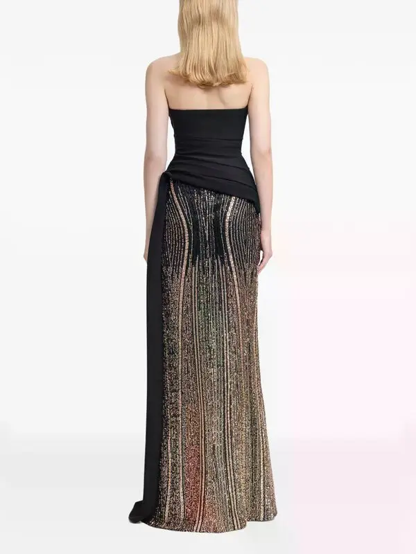 GEMY MAALOUF Embellished Draped Maxi Dress