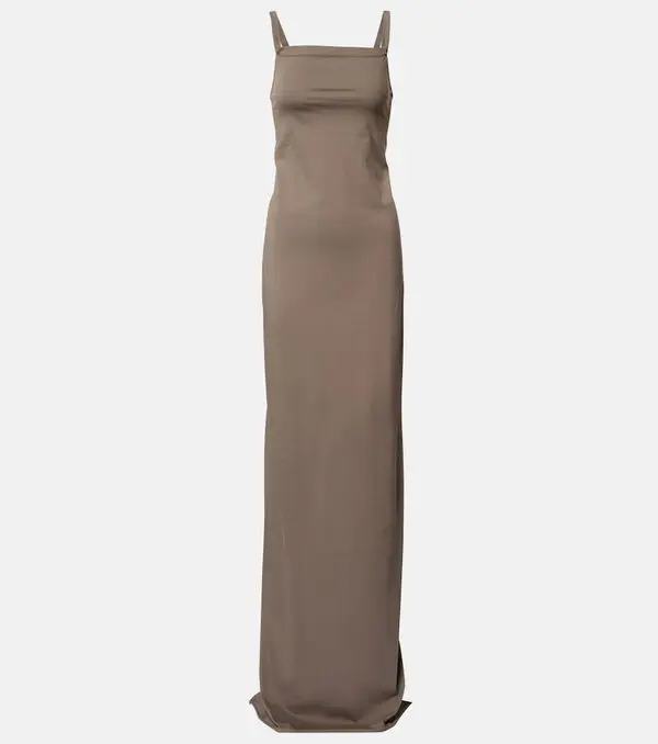 Rick Owens Temple Cotton Maxi Dress - Grey