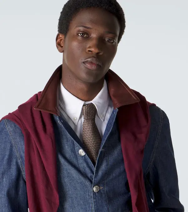 Brunello Cucinelli Silk Jacquard Tie - Brown