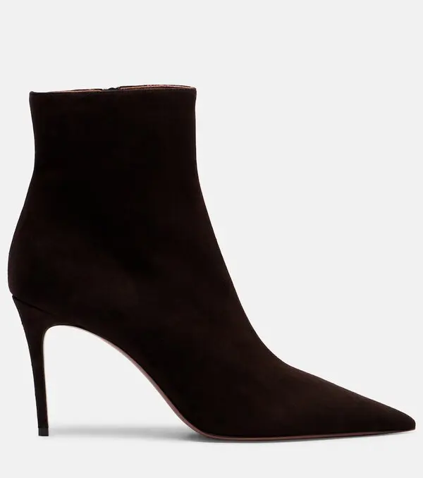 Paris Texas Vera 85 Suede Ankle Boots - Brown
