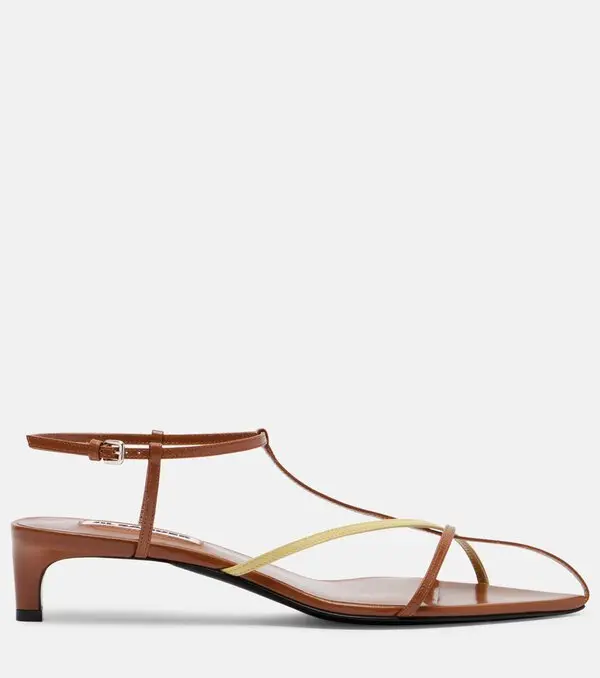 JIL SANDER 35 Leather Sandals - Green