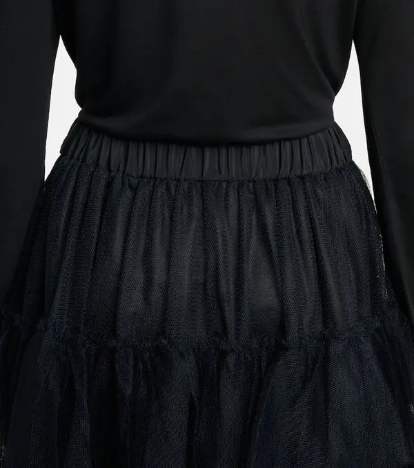 Simone Rocha Ruffled Tulle Midi Skirt - Black