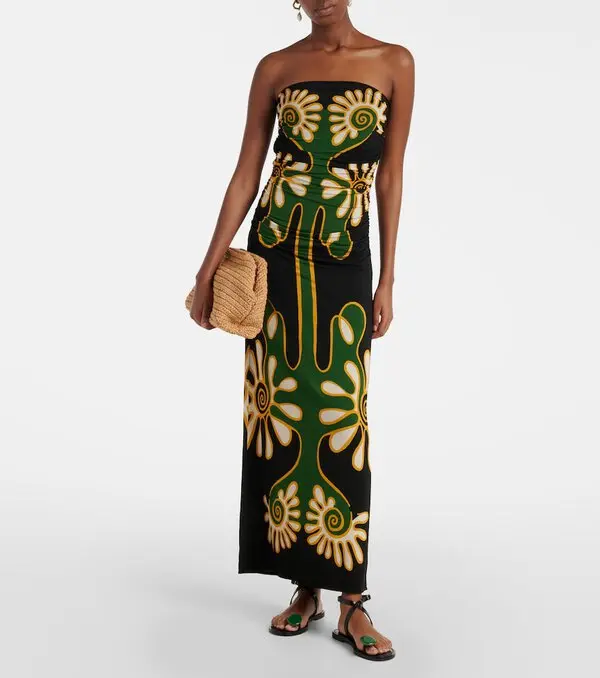 CALA DE LA CRUZ Daphne Printed Jersey Maxi Dress - Multicoloured