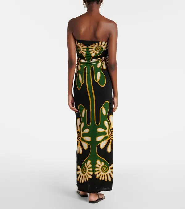 CALA DE LA CRUZ Daphne Printed Jersey Maxi Dress - Multicoloured