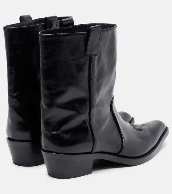 Khaite Clive Leather Ankle Boots