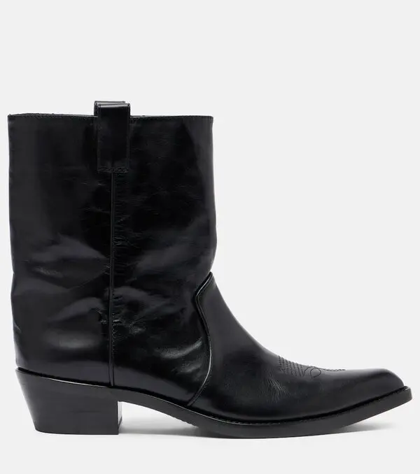 Khaite Clive Leather Ankle Boots