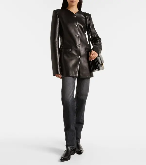 Khaite Clive Leather Ankle Boots