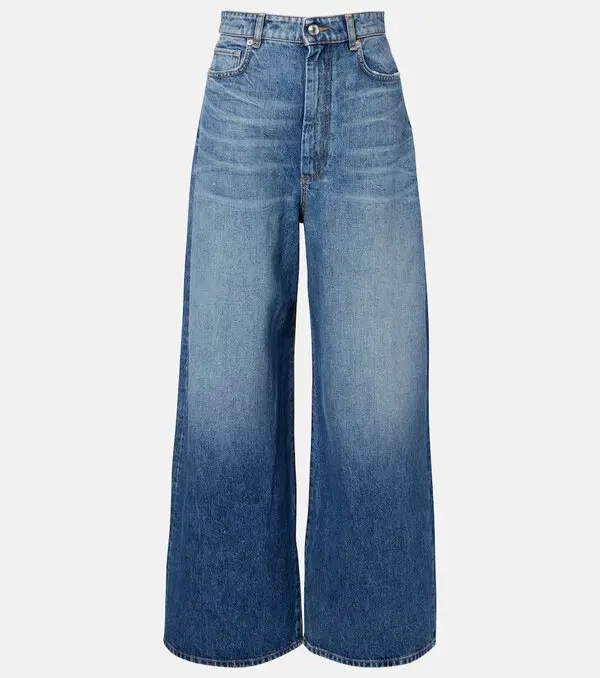 Sportmax Dangri Faded Wide-leg Jeans - Blue