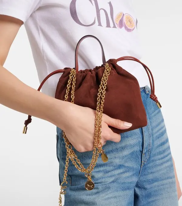 Chloé Suede Bucket Bag - Brown