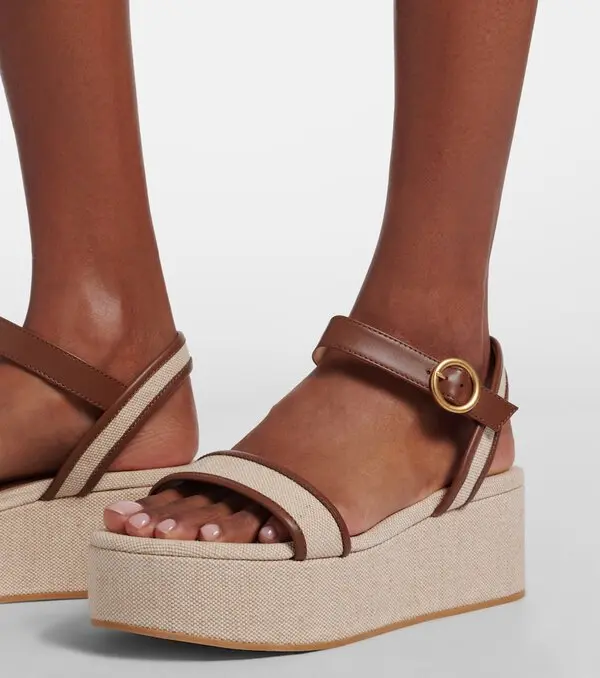 GIANVITO ROSSI Canvas Platform Sandals