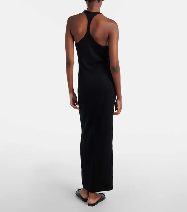 TOM FORD Ribbed-knit Halterneck Jersey Maxi Dress - Black