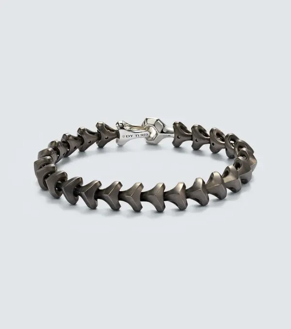 David Yurman Armory® Sterling And Titanium Link Bracelet - Silver