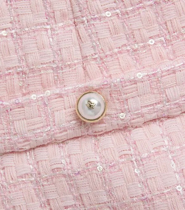 Sandro Tweed Sequinned Check Shorts