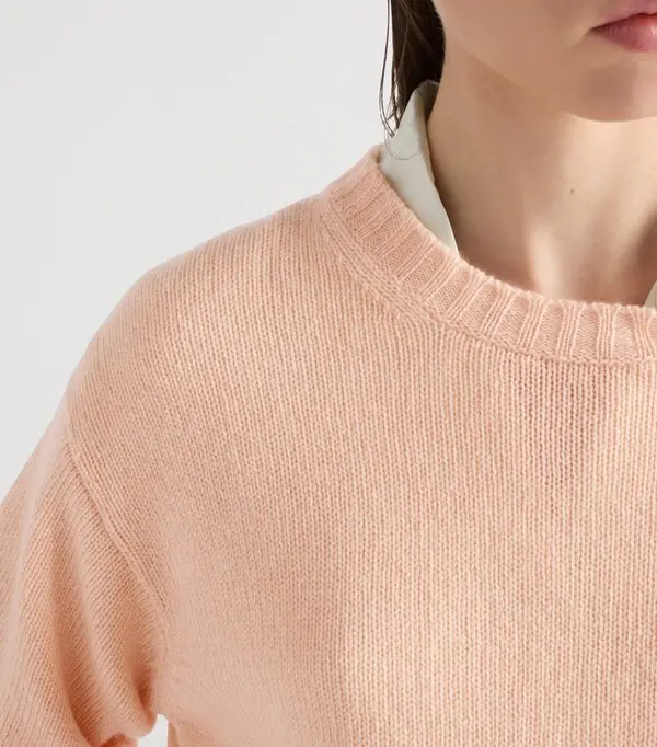 Prada Wool-cashmere Short-sleeve Crew Neck Sweater