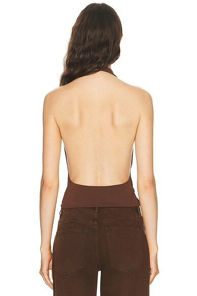 MIMCHIK Nico Cowl Halter Top - Chocolate
