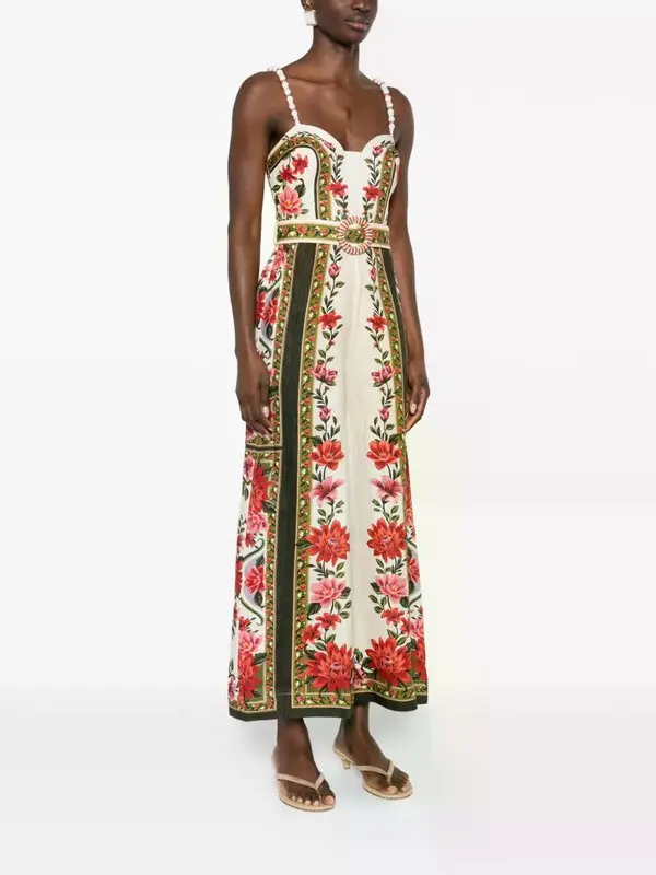 Farm Rio Floral Belted Jumpsuit - Neutrals