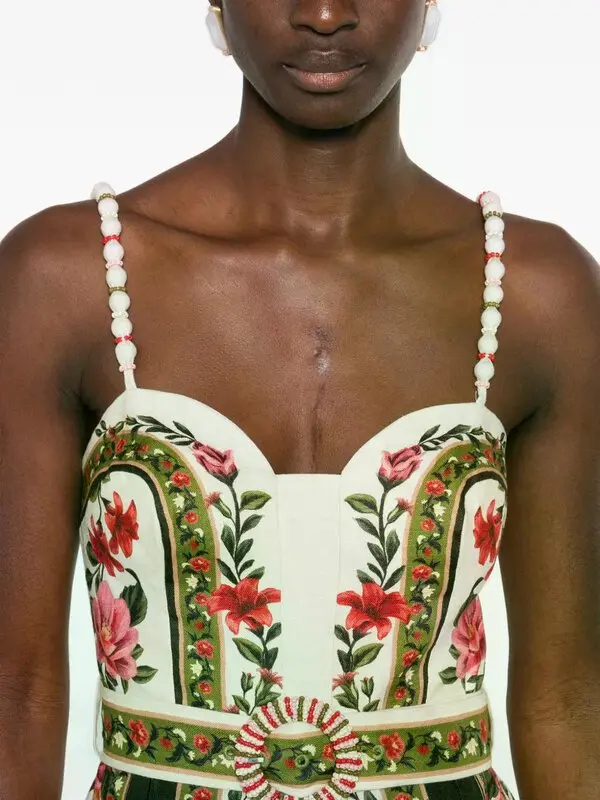 Farm Rio Floral Belted Jumpsuit - Neutrals
