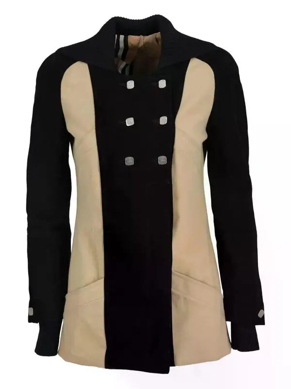 Fendi Double-breasted Jacket With Knitwear Inserts