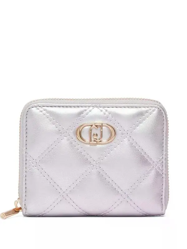Liu Jo Monogram-plaque Quilted Wallet - Silver