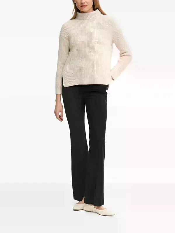 JOOP! Cream Roll Neck Sweater With Side Slits