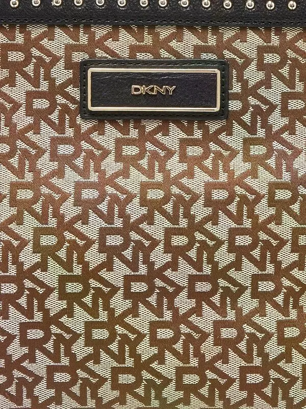 Dkny Monogram-print Studded Tote Bag
